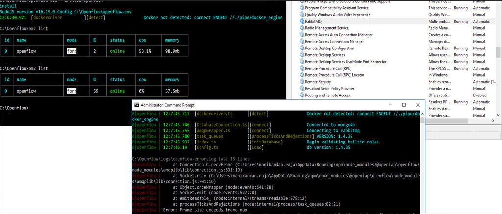 Rabbitmq connection issue - OpenCore - OpenIAP