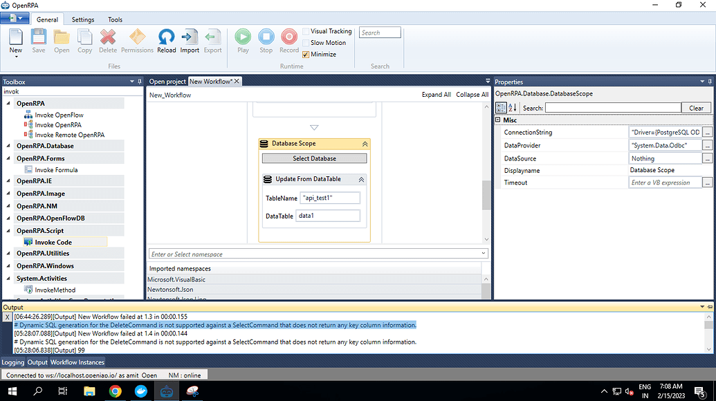 Issue With Update From Datatable In Openrpa Openrpa Openiap