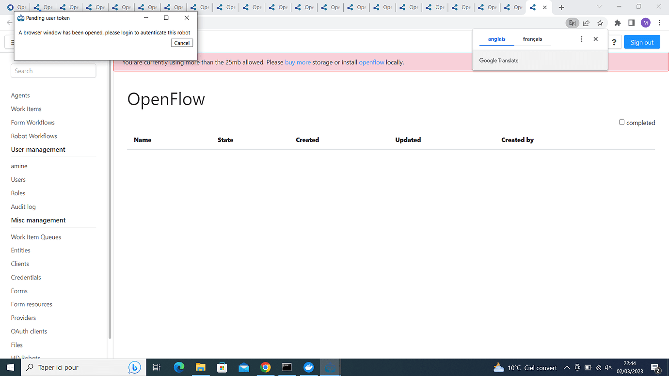 Connect openrpa to openflow in localhost - OpenIAP - OpenIAP