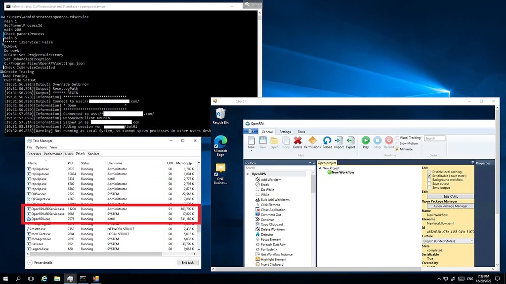 OpenRPA.RDService not working in SYSTEM service - OpenRPA - OpenIAP