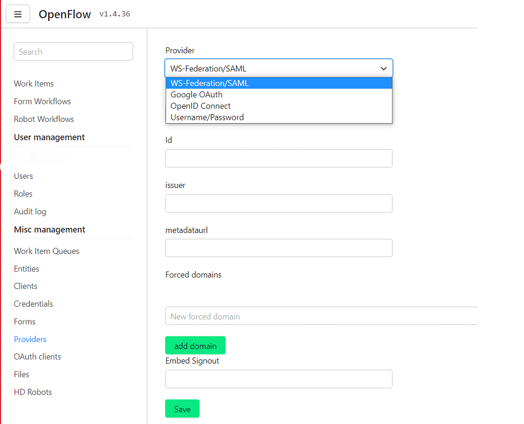 IAM provider integration in openflow - OpenCore - OpenIAP