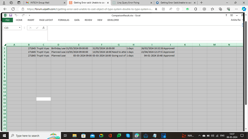 Getting Error Said Unable To Cast Object Of Type System Double To Type System String