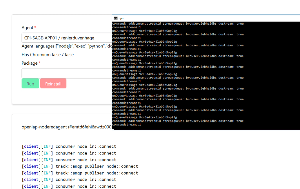 Private OpenFlow instance: Noderedagent package won't run automatically - OpenCore - OpenIAP