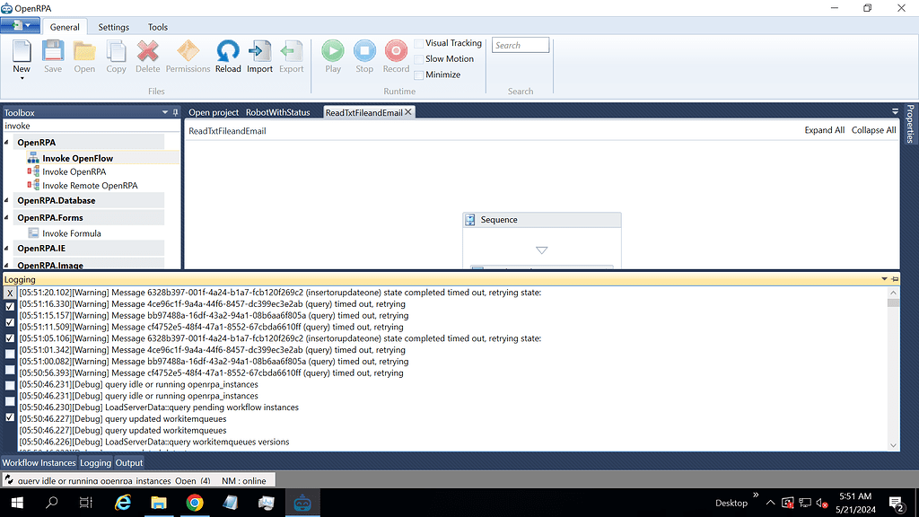 Query timed out retrying - OpenCore - OpenIAP